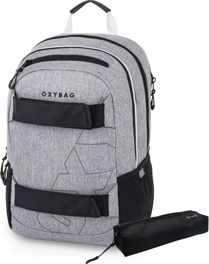 Oxybag OXY SPORT - set 2 ks: studentský batoh Grey Melange, penál