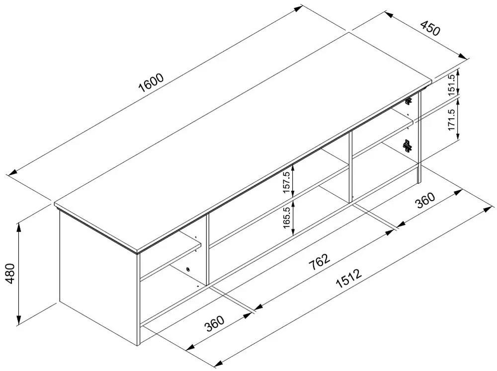 TV skříňka Landwood, bílá