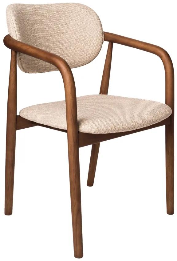OnaDnes -20% Hnědá dřevěná jídelní židle POLSPOTTEN Henry s béžovým sedákem