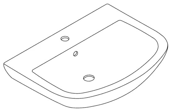 GROHE 39420000 - Závěsné umyvadlo EURO CERAMIC 646 × 468 mm keramika/bílá