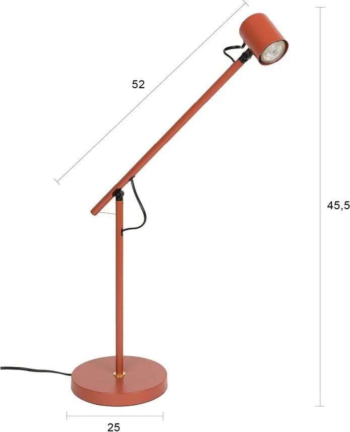Červená kovová stolní lampa (výška 45,5 cm) Aero – White Label