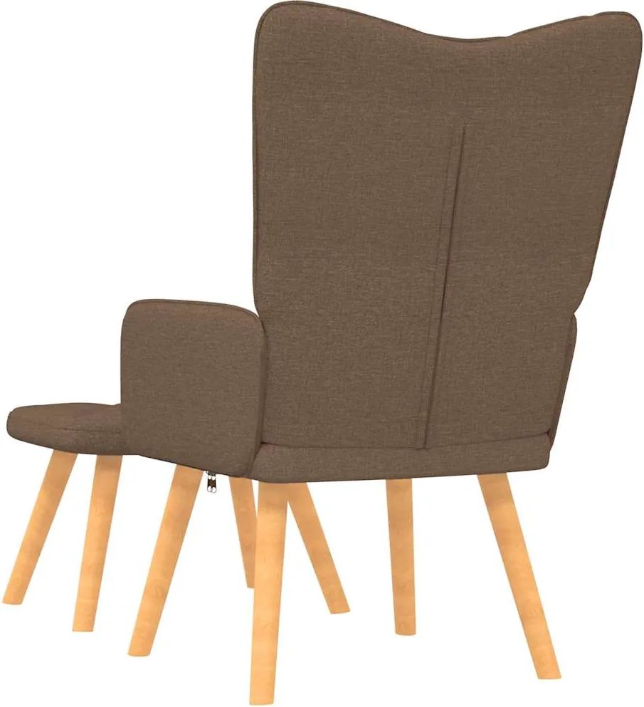 Relaxační křeslo se stoličkou hnědé textil 327537
