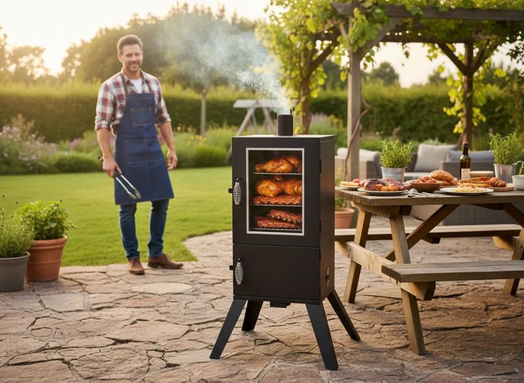 GardenLine Přenosná zahradní prosklená udírna BBQ 4842