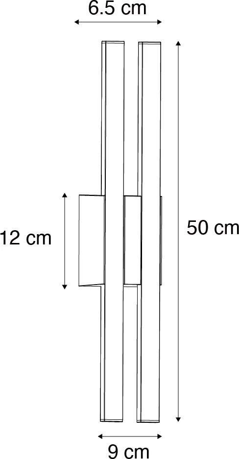 Moderní venkovní nástěnné svítidlo černé vč. LED 2-světlo IP54 - Jamal