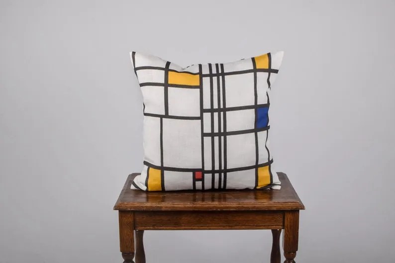 Lenbutik Povlak na polštář Piet Mondrian Composition II 45x45