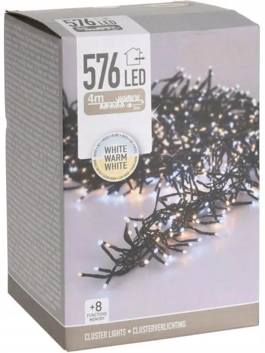 Bestent Vánoční světelný řetěz 4m 576 LED teplý/studený bílý s časovačem