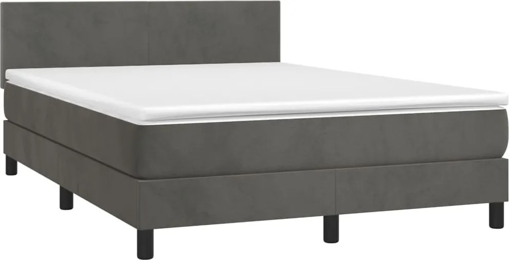 Box spring postel s matrací tmavě šedý 140 x 190 cm samet 3141180
