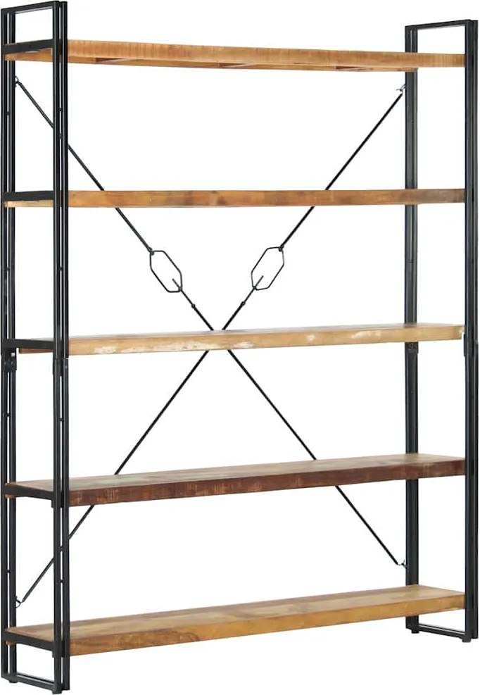 Knihovna s 5 policemi 140x30x180 cm masivní recyklované dřevo 286583