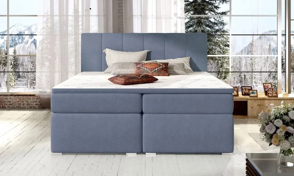 Postel Boxspring Boleria 180x200, fialová (látka - bb 08)