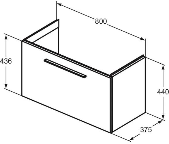 Ideal Standard i.Life S Skříňka pod umyvadlo 80 cm, 1 zásuvka, šedý křemen matný T5294NG