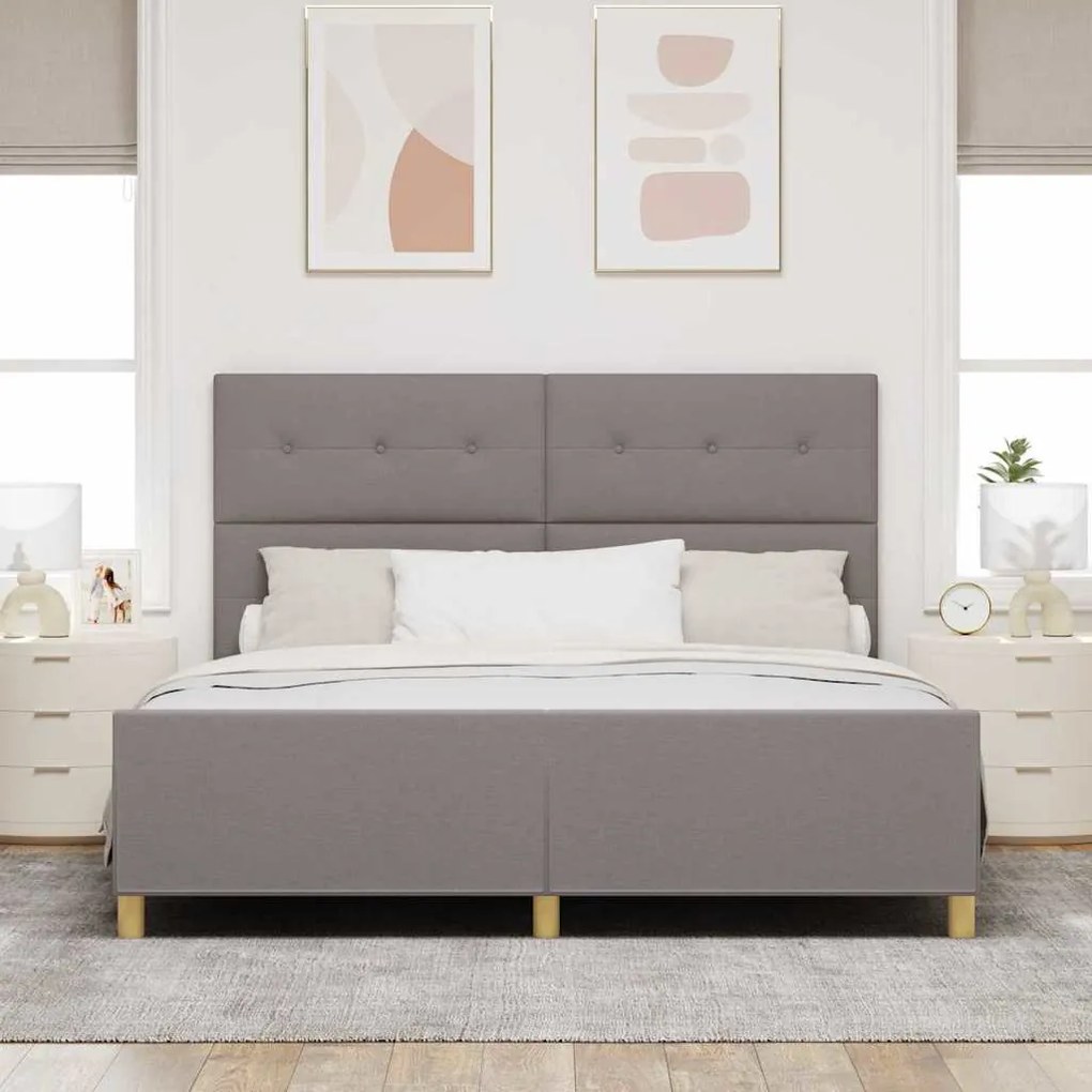 Rám postele s čelo Taupe 180 x 200 cm textil 3344750