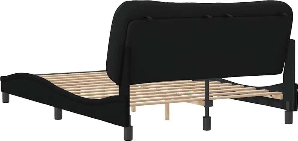 Rám postele bez matrace Hvar černý 140 x 200 cm textil 3207774