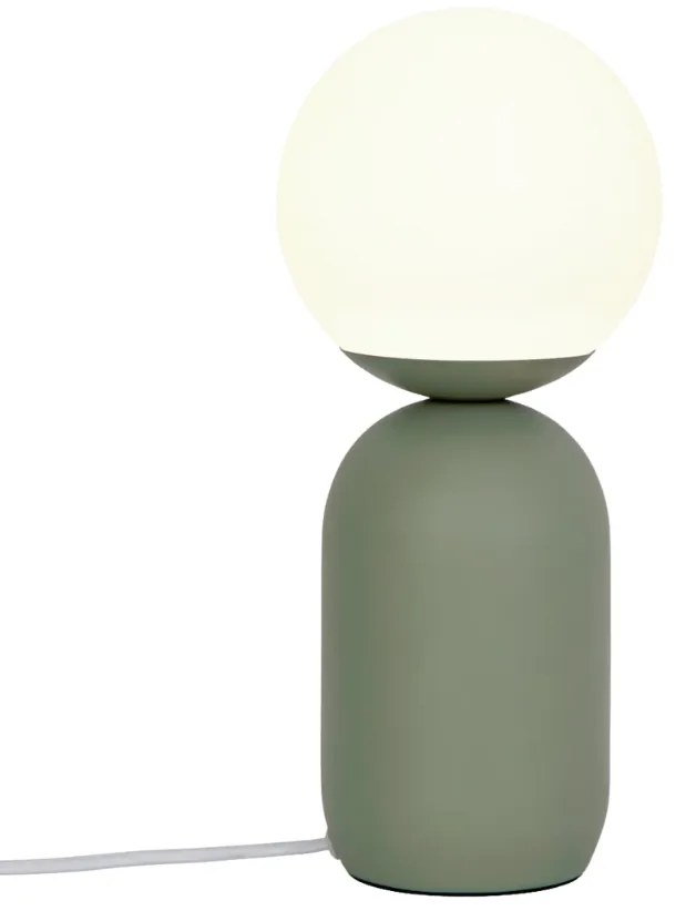 OnaDnes -20% Nordlux Opálově bílá skleněná stolní lampa Notti se zelenou podstavou