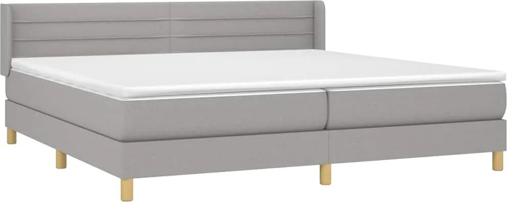 Box spring postel s matrací světle šedá 200 x 200 cm textil 3130377