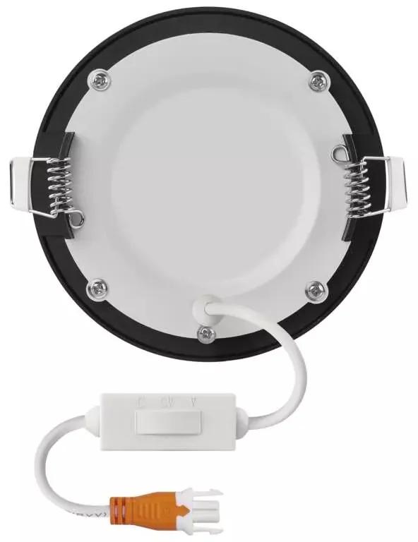Emos lighting LED zápustný panel NEXXO ø12cm, 7W, CCT, černý/stříbrný Barva: Černá