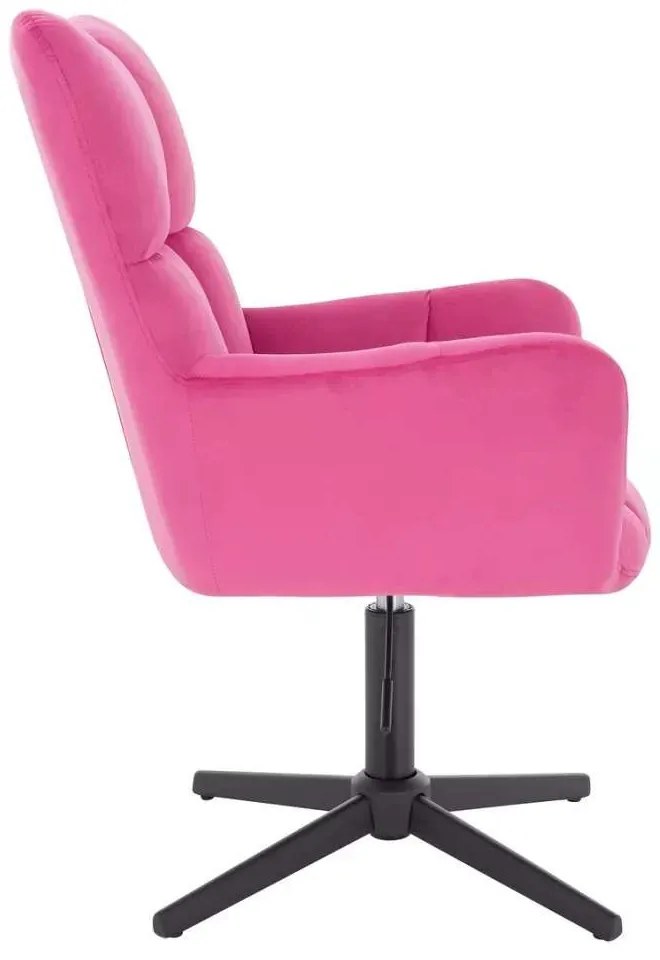 LuxuryForm DESIGN Otočné křeslo AURORA VELUR na černém kříži - tmavě růžové
