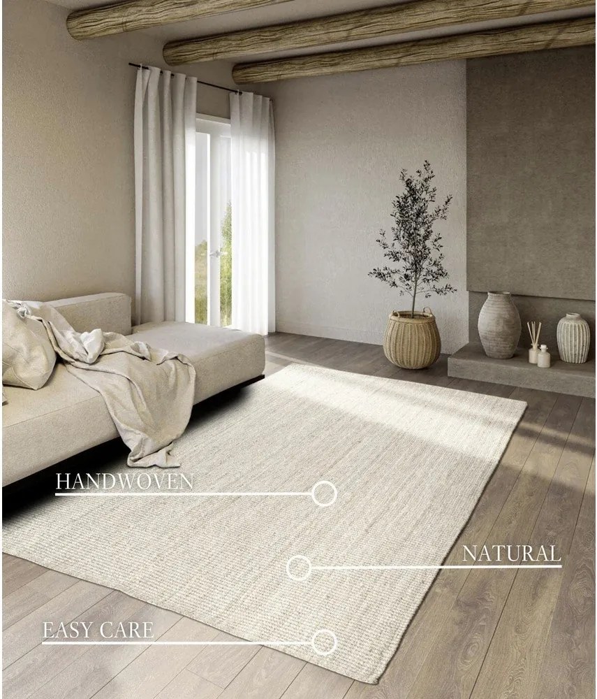 Bílý oboustranný/ručně tkaný jutový koberec 200x290 cm Rosalie – Villeroy&Boch
