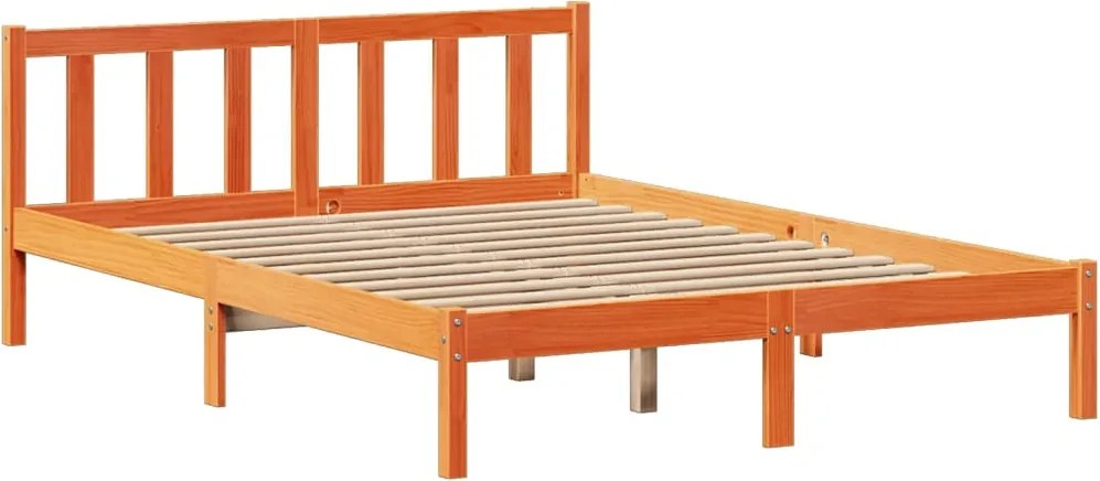 Postel s knihovnou bez matrace 150 x 200 cm masivní borovice 3321723