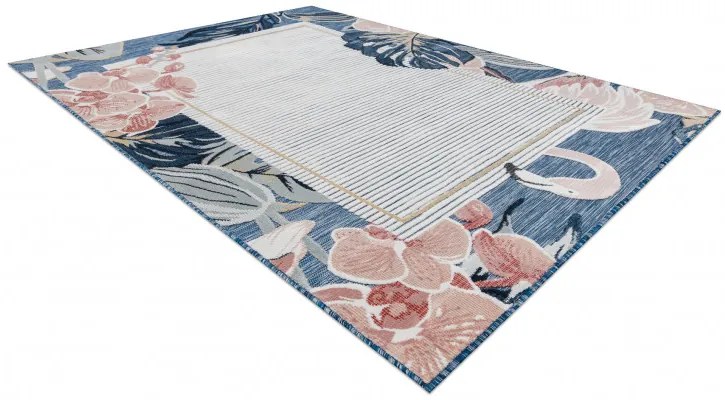 Dywany Łuszczów, Kusový koberec Botanic 65240 Flamingo navy – na ven i na doma, 117x170, modrá, chodba / předsíň