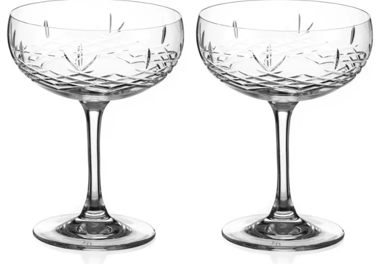 Diamante broušené sklenice na šampaňské Gatsby Crystal 300 ml 2KS