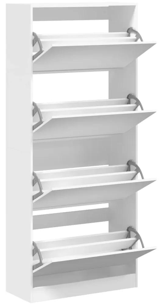 Botník se 4 výklopnými zásuvkami bílý 80 x 34 x 187,5 cm - Default Title