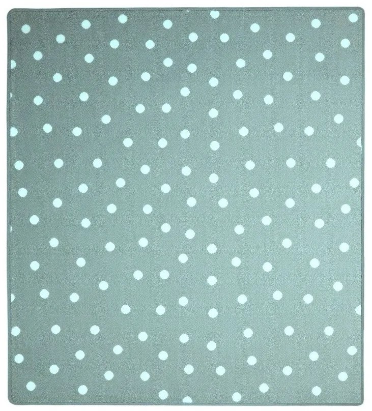 Vopi koberce Kusový dětský koberec Puntík mint čtverec - 100x100 cm
