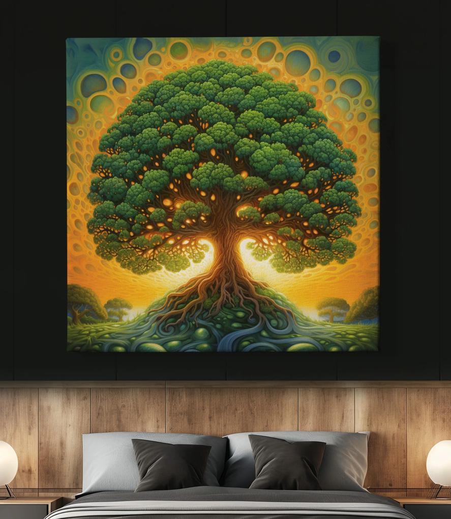 Obraz na plátně - Košatý strom života FeelHappy.cz Velikost obrazu: 120 x 120 cm