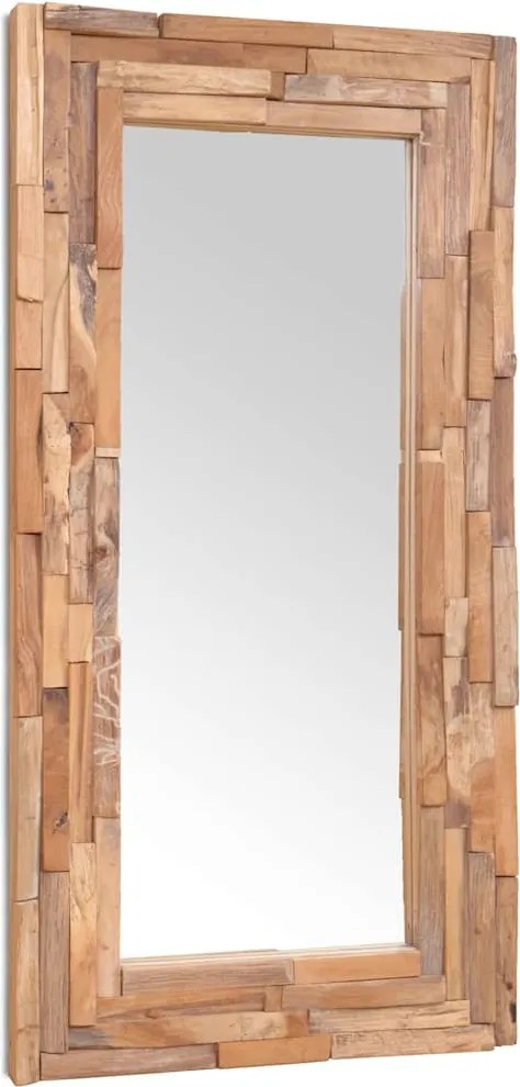 Dekorativní zrcadlo teak 120 x 60 cm obdélníkové 244564