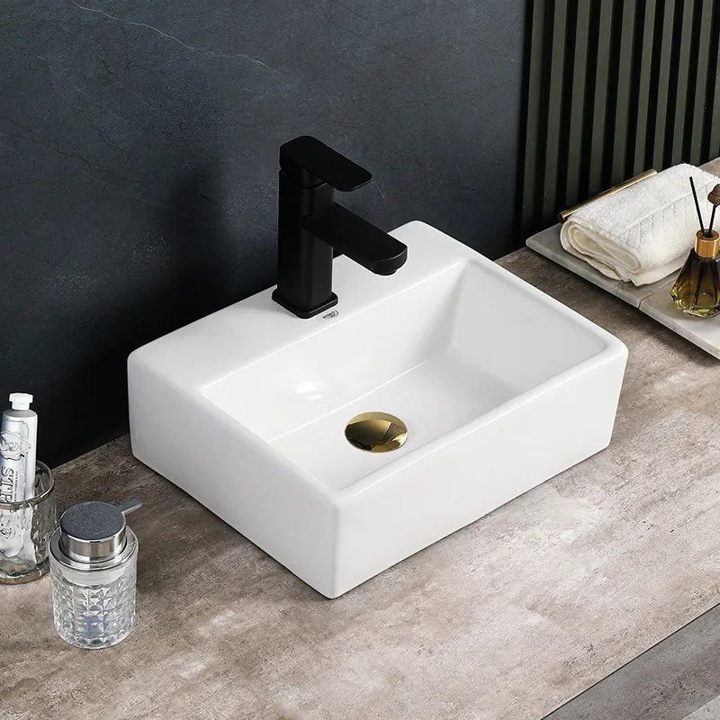 BPS-koupelny Keramické umyvadlo na desku HYD-VA-WH-400 40x30 cm, bílé