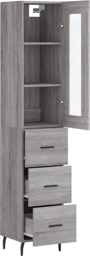 Skříň highboard šedá sonoma 34,5 x 34 x 180 cm kompozitní dřevo 3199255