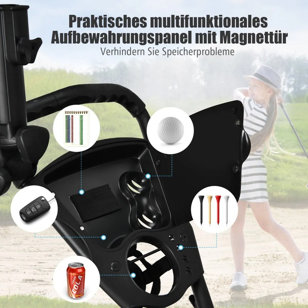 Costway Golfový vozík 3 kolový golfový vozík Golfový skládací 121