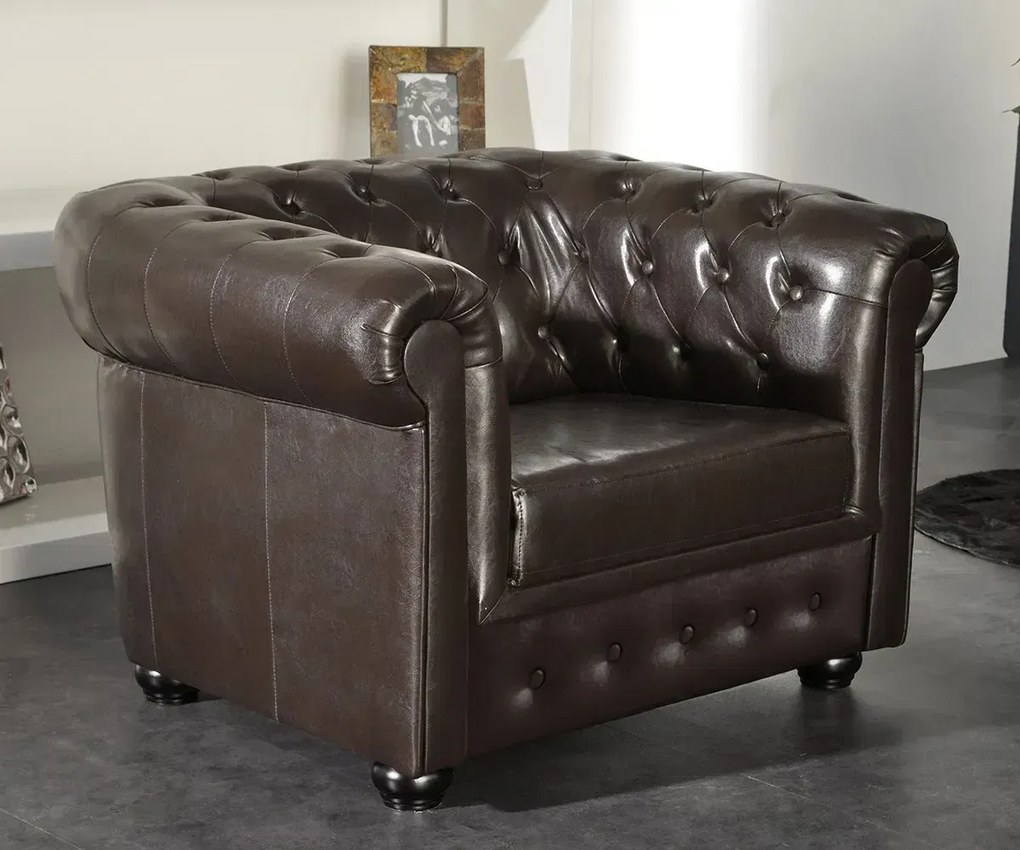 ASKONT Chesterfield Bis antique brown Křeslo