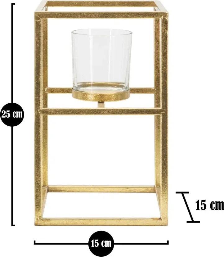 Svícen Elegant 25 cm zlatý