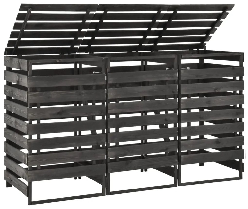 Přístřešek na tři popelnice 210x75x121 cm natřené borové dřevo 315412
