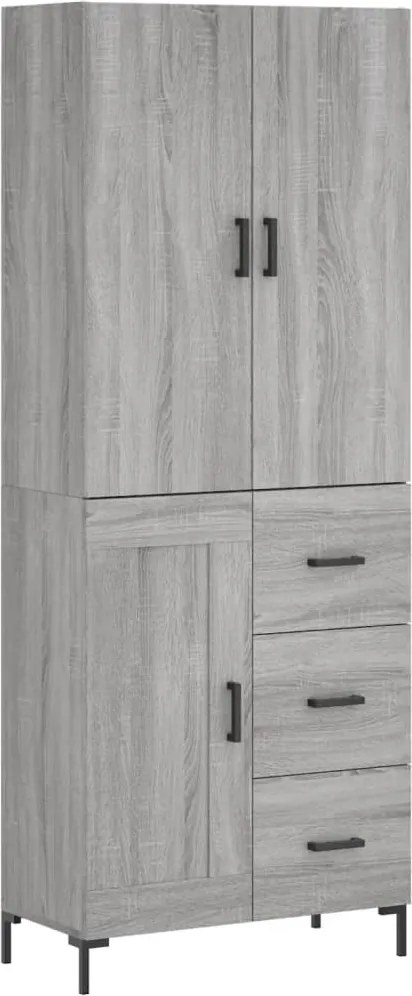 Skříň highboard šedá sonoma 69,5 x 34 x 180 cm kompozitní dřevo 3196017