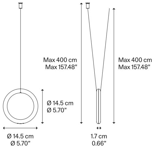 Lodes IVY V, hnědé závěsné svítidlo, 3W LED 2700K stmívatelné, prům. 14,5cm