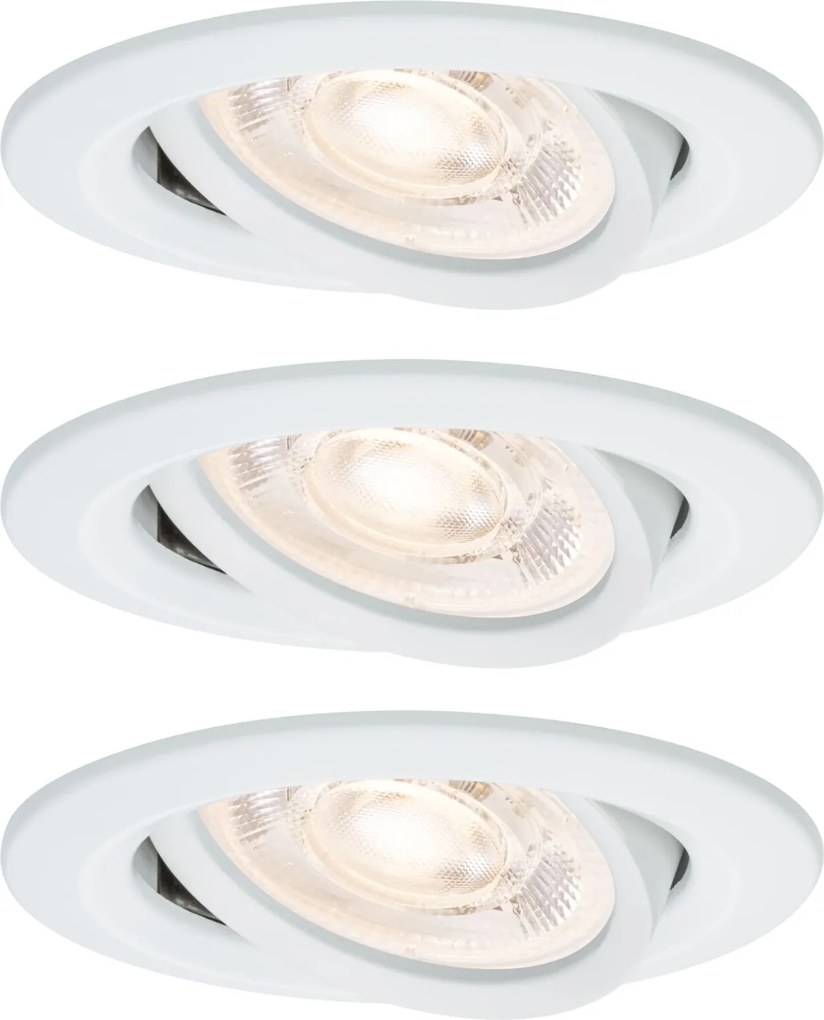 P 92416 LED vestavné svítidlo Nova Plus GU10 Flat IP65 93mm 3x4,9W 230V stmívatelné 2700K bílá mat - PAULMANN