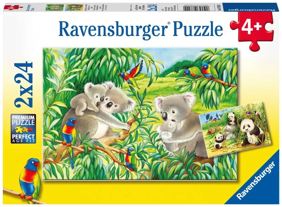 Ravensburger Koaly a pandy 2 x 24 dílků