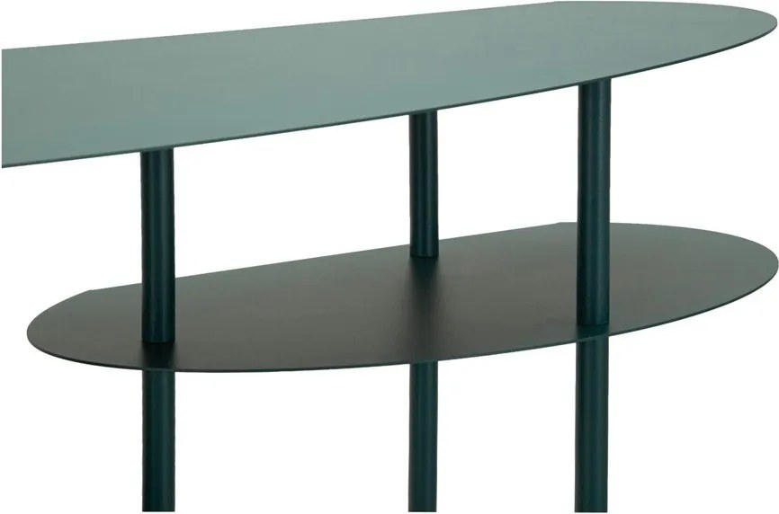Zelenomodrý kovový konzolový stolek 34x118 cm Saturn – Mauro Ferretti