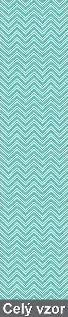 Textilesland Běhoun s motivem LAYER ZIGZAG TURQUOISE