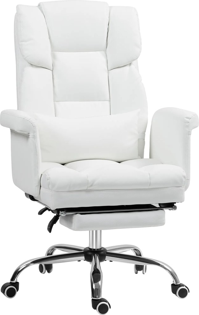 HOMCOM Kancelářská židle HOMCOM, ergonomická kancelářská židle s funkcí polohování, bederní polštář, výškově nastavitelná židle k počítači s podnožko…