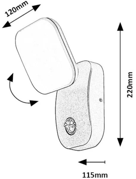 Rabalux 77058-LED Venkovní nástěnné svítidlo se senzorem ODIEL LED/12W/230V IP44