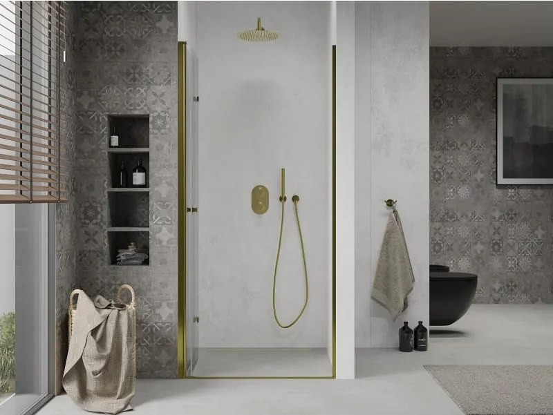 Mexen Lima skládací sprchové dveře 80 cm, transparentní, zlaté - 856-080-000-50-00