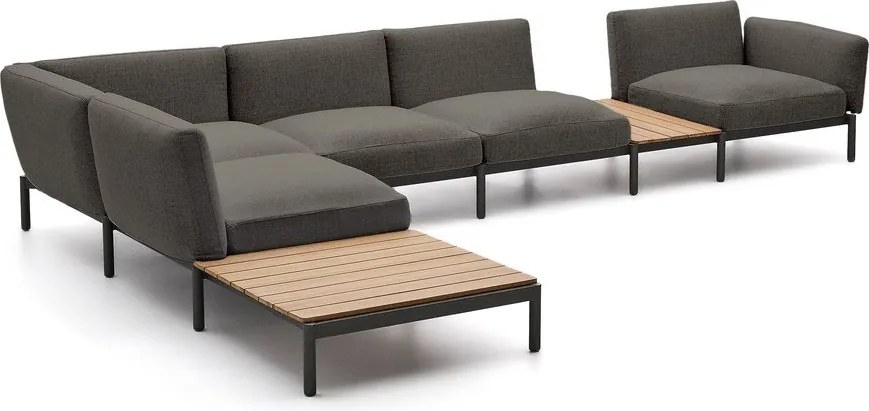 Tmavě šedá čalouněná zahradní pohovka (levý roh) Sorells – Kave Home