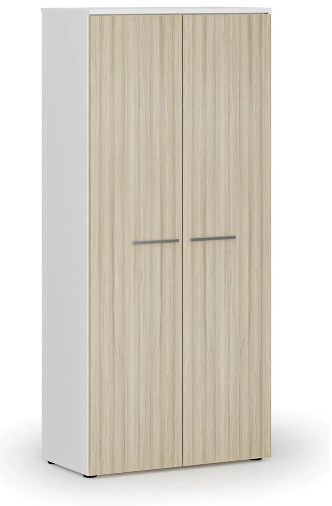 Šatní skříň s výsuvem PRIMO WHITE, 800 x 420 x 1781 mm, bílá/dub přírodní