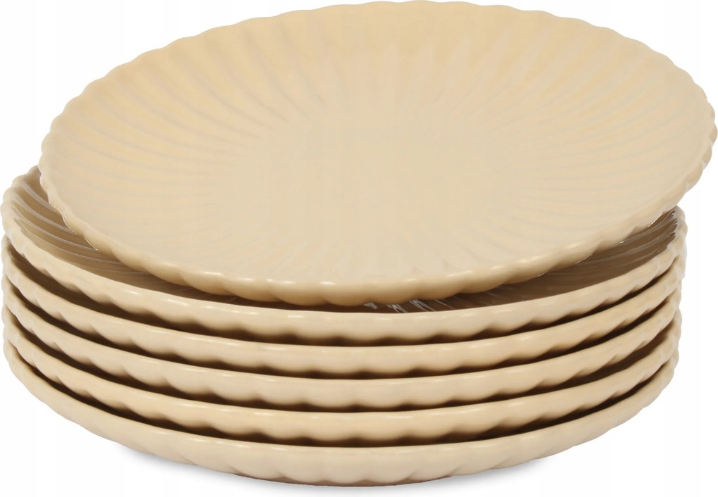 Jídelní talíře velké sada talířů Lotus Beige 27,5 cm 6 kusů