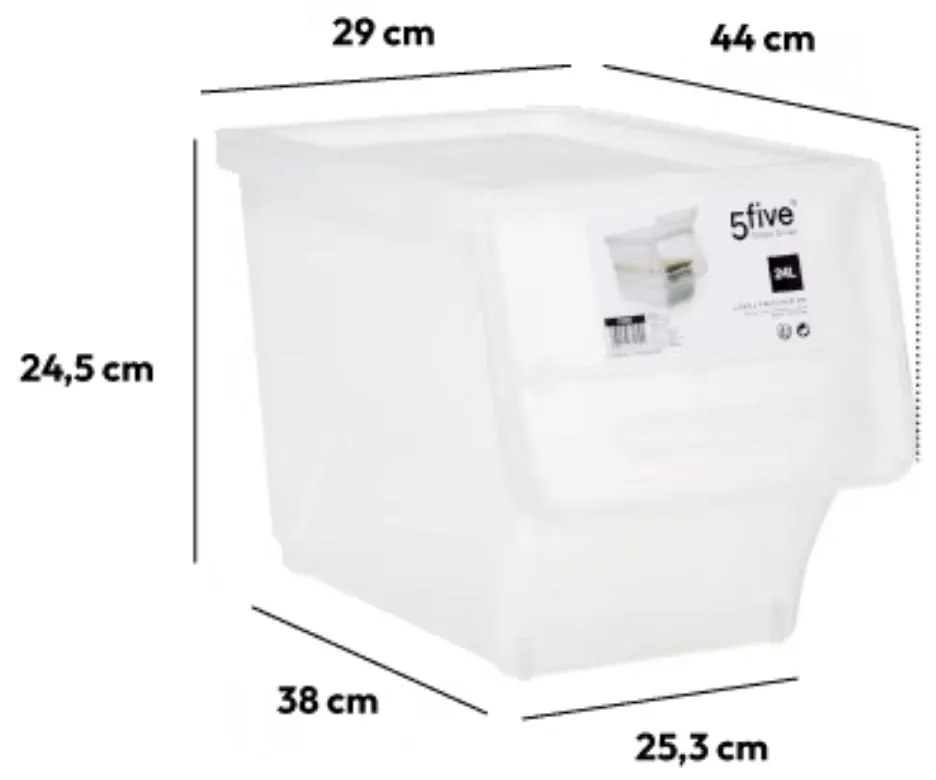 5Five® Úložný box ALL IN BOX s děleným víkem, 24l - 28,5 x 45,5 x 31 cm