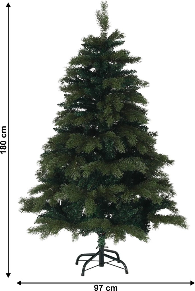 Vánoční stromek, full 3D, zelená, 180 cm, CHRISTMAS TYP 12