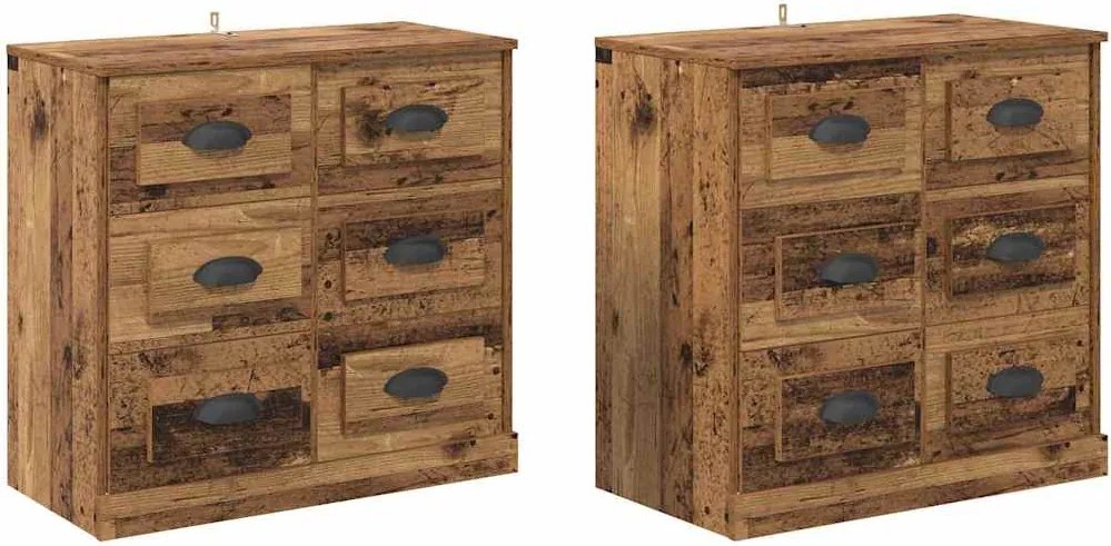 Konzole 2 ks Staré dřevo 70 x 35,5 x 67,5 cm Kompozitní dřevo 3402665