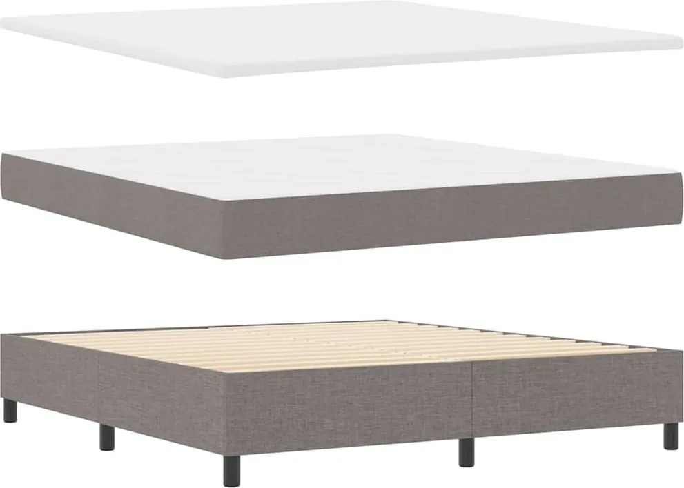 Postel s boxspringem s čelo Taupe 180 x 200 cm textil 3344090